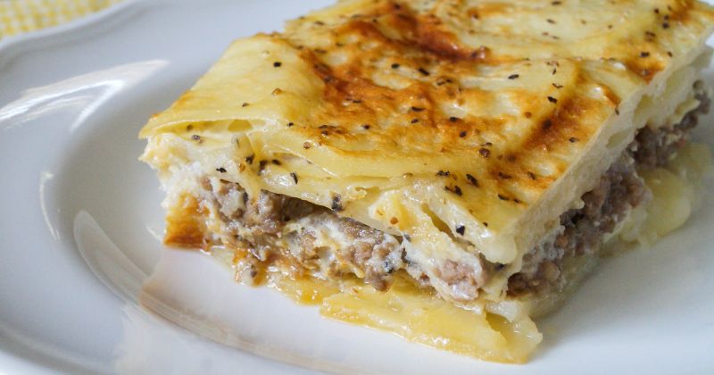 Musaca de post cu cartofi și ciuperci