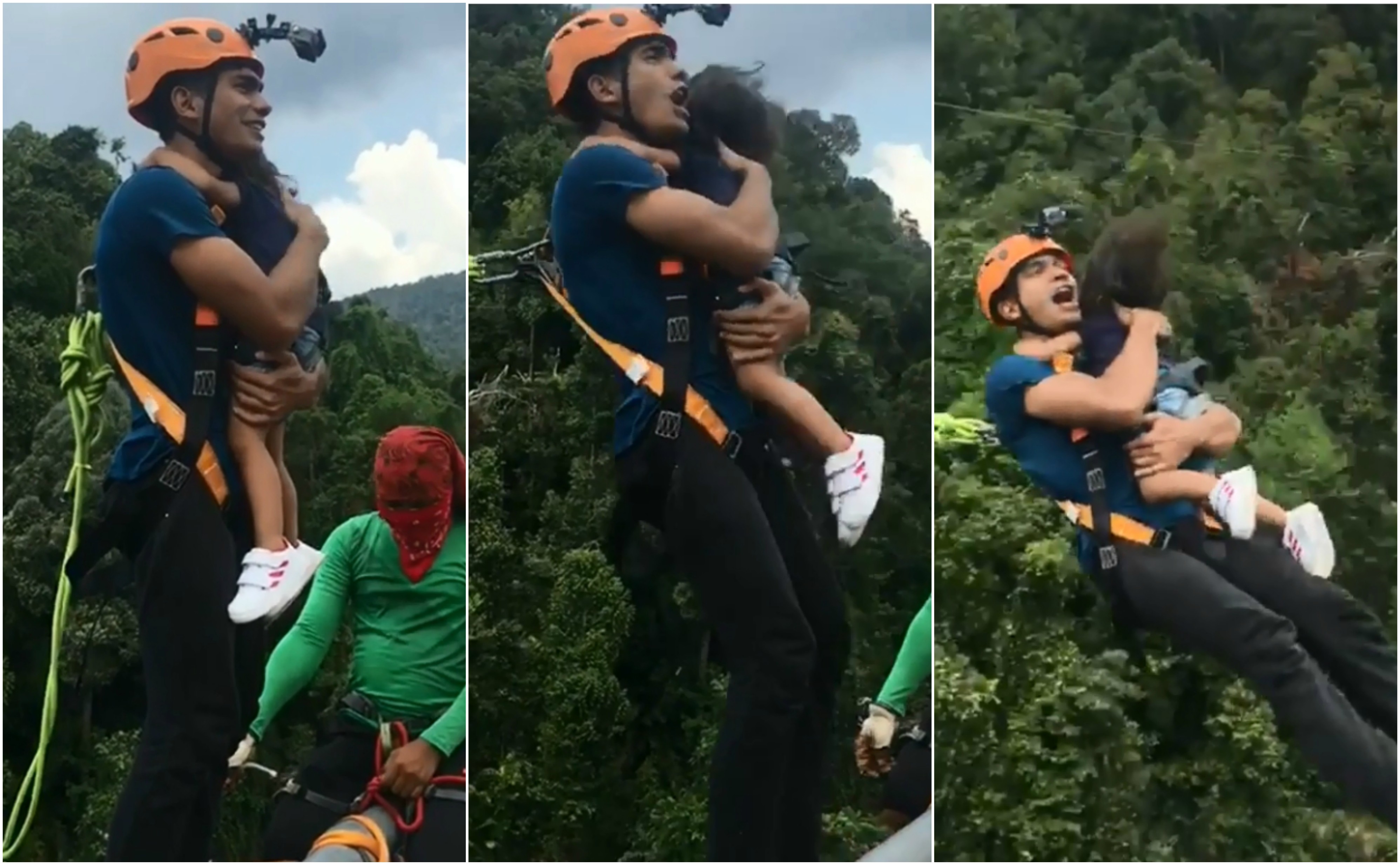 A sarit cu coarda de la inaltime cu copilul de 2 ani in brate - REVISTA ...